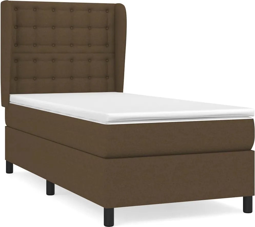 Box spring postel s matrací tmavě hnědá 80x200 cm textil 3128240
