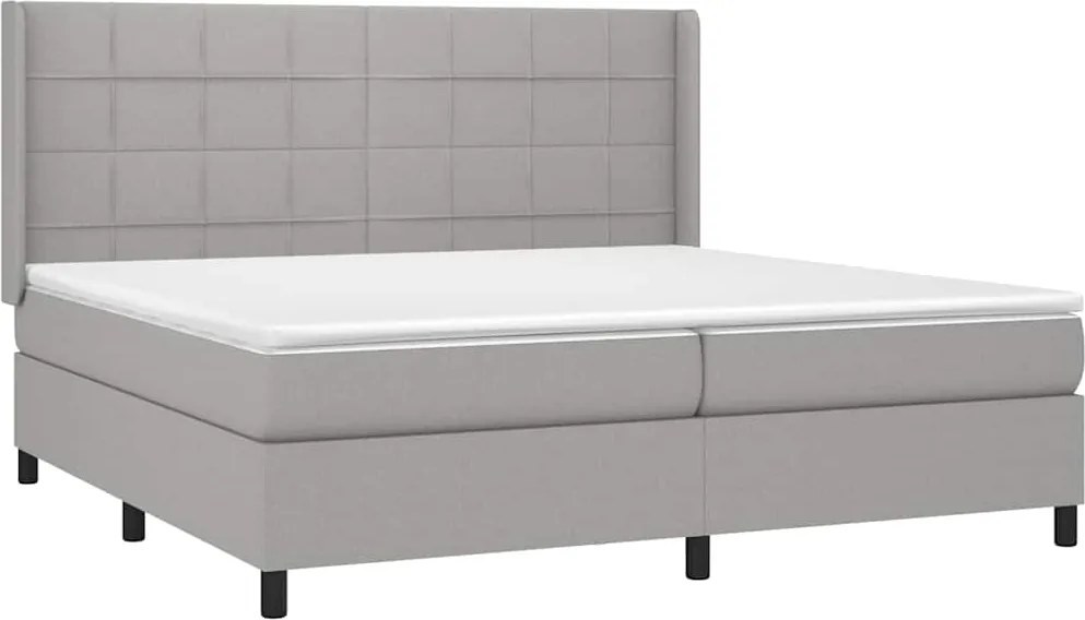 Box spring postel s matrací světle šedá 200 x 200 cm textil 3131457