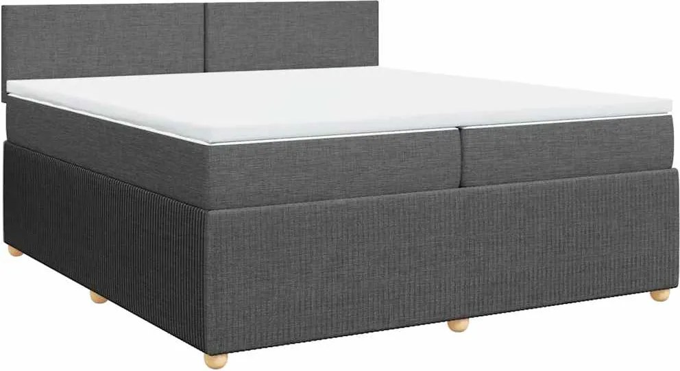 Box spring postel s matrací tmavě šedá 200x200 cm textil 3287557