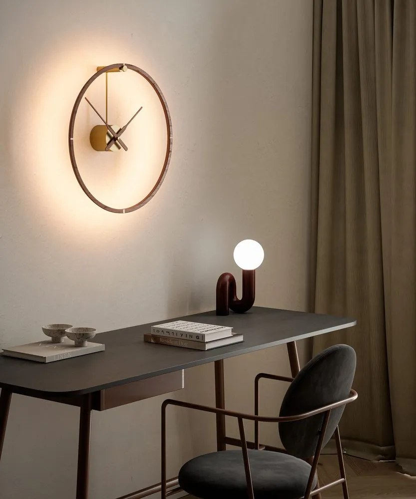 Nomon Ombra mini Premium wall 55 cm - Designové nástěnné hodiny s LED podsvětlením v rámu