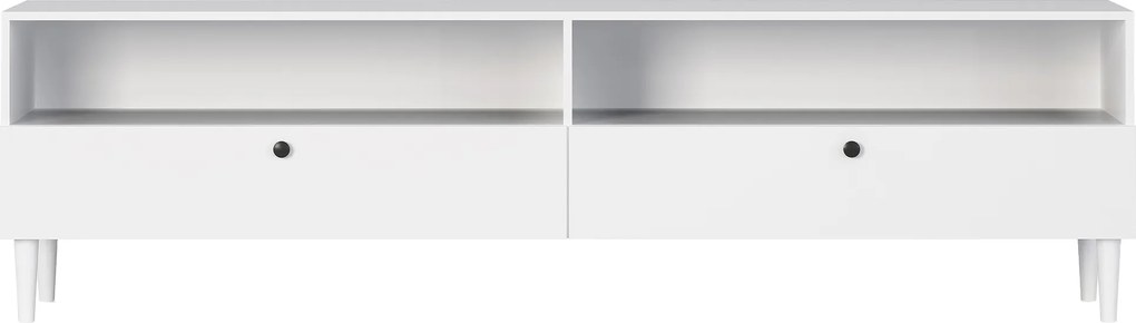 TV stolek s policí a skříňkami DULLUM 200x58cm, bílý