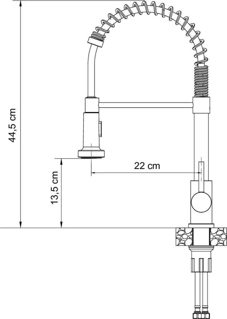 Kuchyňská dřezová baterie QUADRON SALMA NEW s pružinovou hadicí a sprchou v provedení broušená ocel