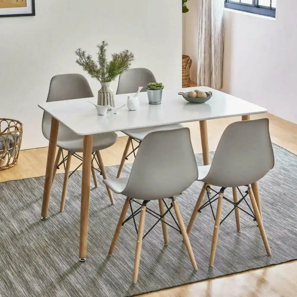 Set jídelního nábytku stůl KARUP + 4ks židle ANDERSON šedá | Biano
