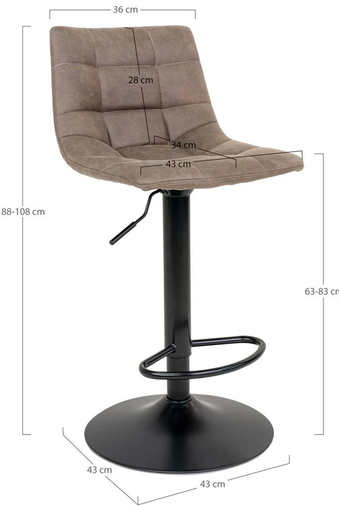Nordic Experience Nastavitelná barová židle Meno světle hnědá/černá