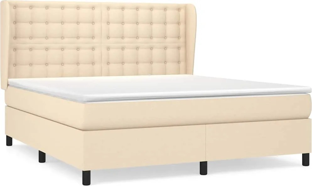 Box spring postel s matrací krémová 160x200 cm textil 3128298