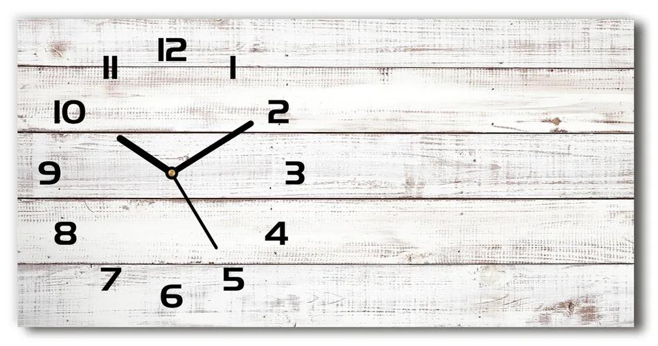 Wallmuralia Skleněné hodiny na stěnu Dřevěná stěna 60x30 cm