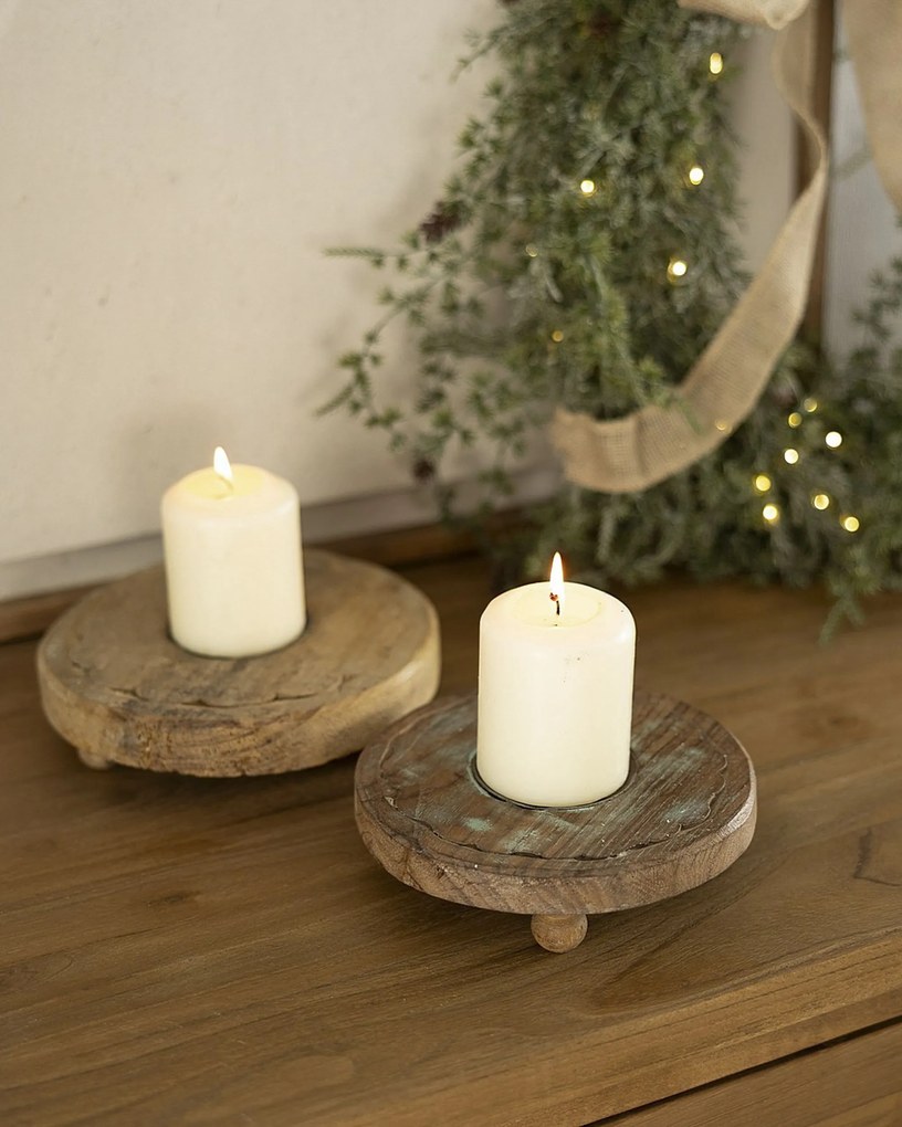 Svíčka podstavec Rustic Flame 15 cm