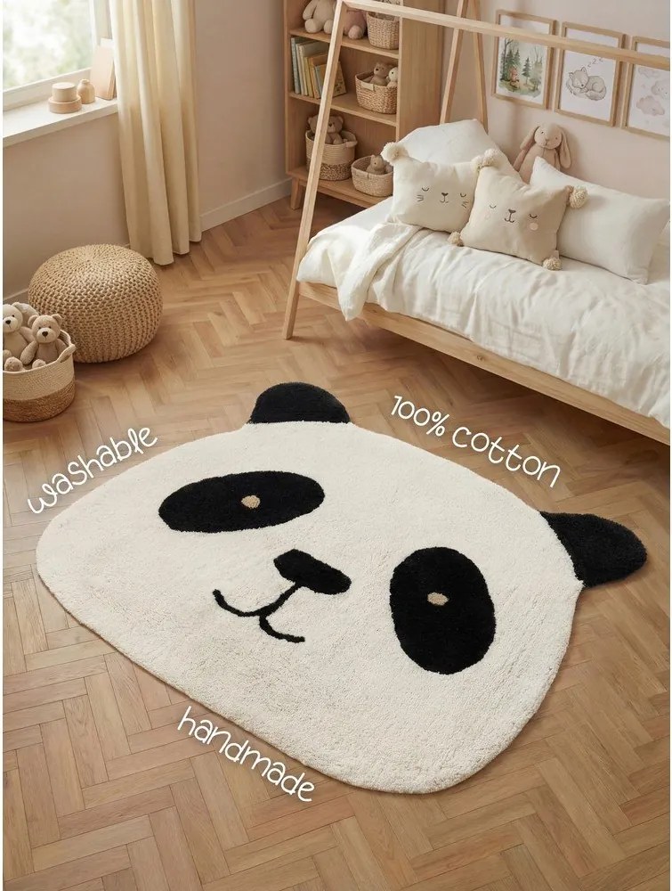 Černý/krémový pratelný/ručně tkaný bavlněný dětský koberec 103x120 cm Snuggle Patsy – Hanse Home