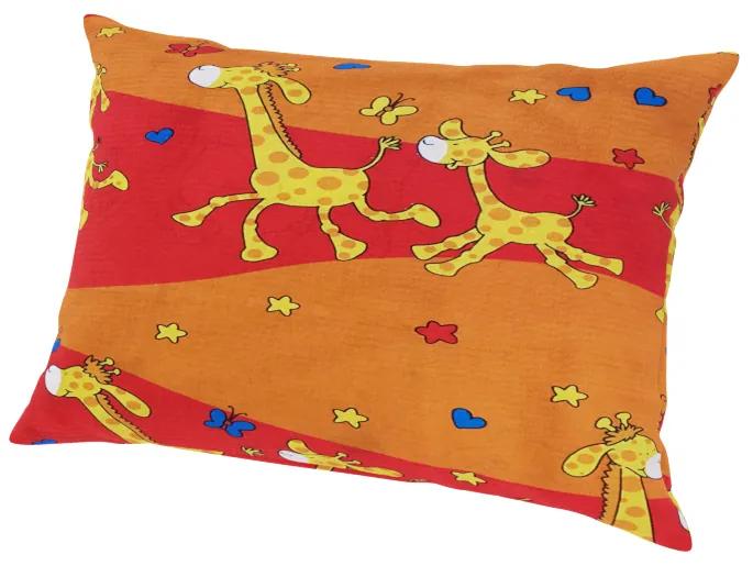 Krepový povlak na dětský polštářek ŽIRAFA oranžový 45 x 65 cm