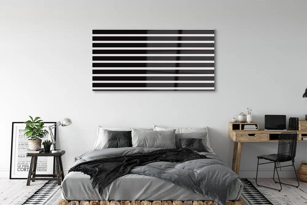 akrylový obraz Pravidelné černé pruhy 140x70 cm