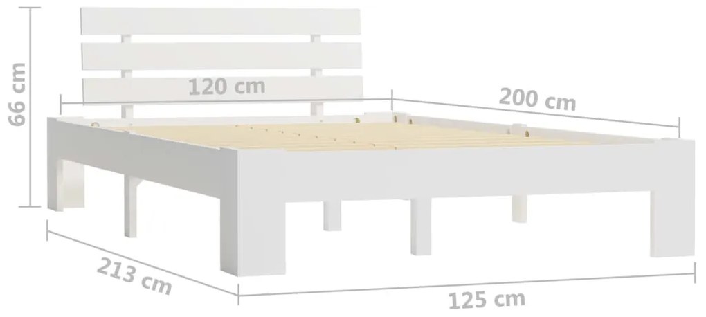 vidaXL Marketos Rám postele bílý masivní borovice 120 x 200 cm