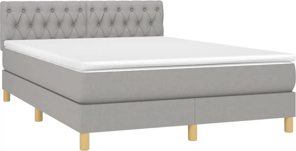 Box spring postel s matrací světle šedá 140 x 190 cm textil 3140849