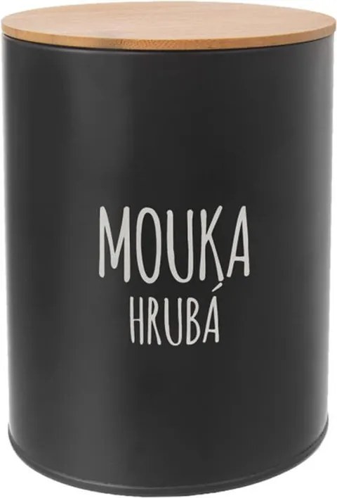 Kulatá plechová dóza HRUBÁ MOUKA Black