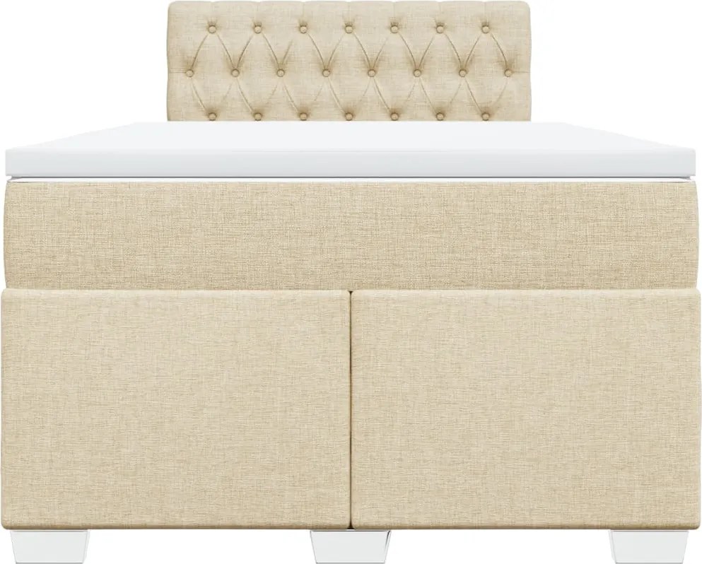Box spring postel s matrací krémová 120x200 cm textil 3285867