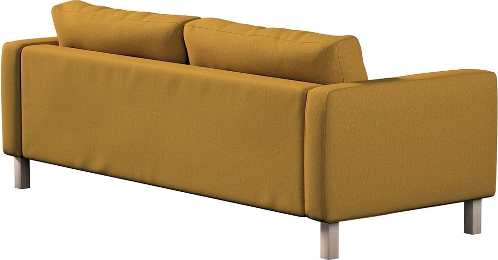 Potah na pohovku IKEA Karlstad, 3-místná, rozkládací barva žlutá látka pletený vzor