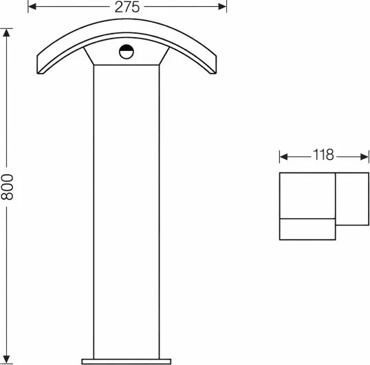 Brilagi - LED Venkovní lampa se senzorem ARCELO LED/9W/230V 80 cm IP54
