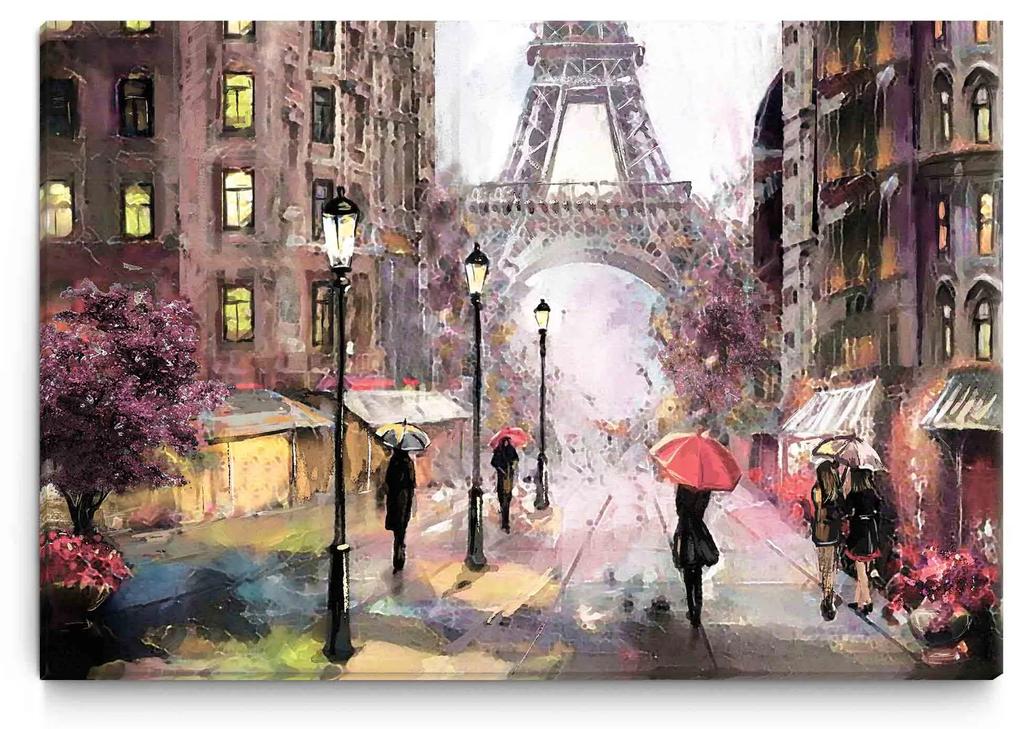 Malvis ® Obraz - Pařížská ulice Velikost: obdélník - 100x45 cm