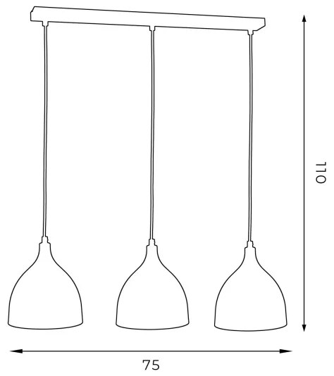 Lustr na lanku NOAK 3xE27/15W/230V černá