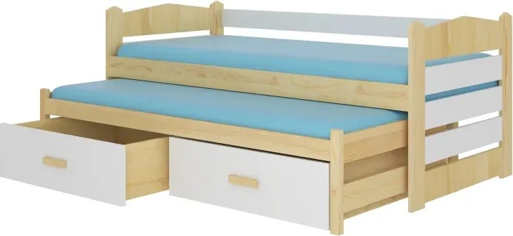 Postel dvojitá s matracemi TIARRO 180x80 přirozená borovice