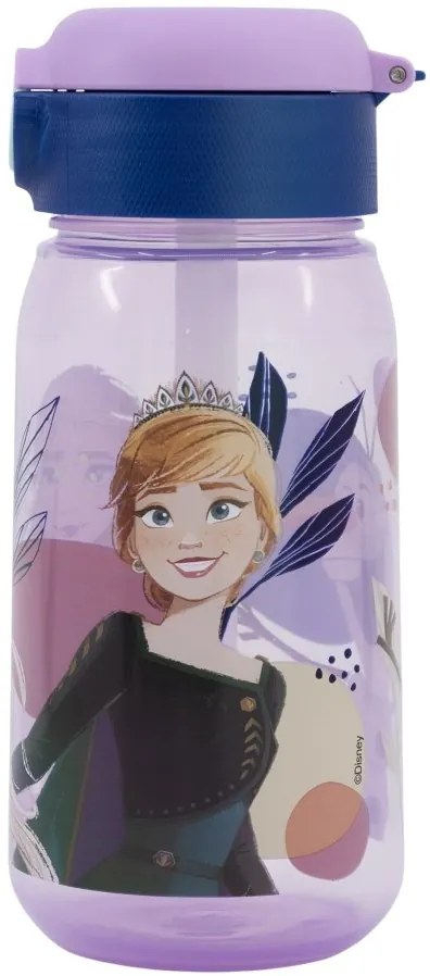 Plastová láhev na pití s brčkem a víčkem Ledové království - Frozen - 510 ml
