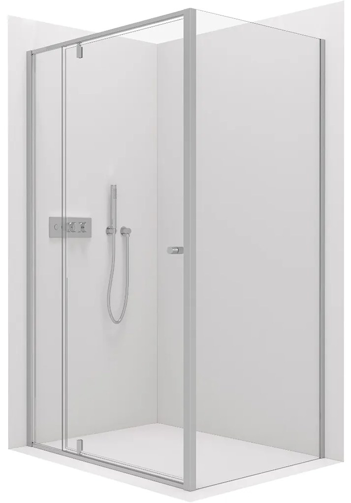 Cerano Santini, sprchový kout s křídlovými dveřmi 110(dveře) x 80(stěna) x 195 cm, 6mm čiré sklo, chromový profil, CER-CER-426226
