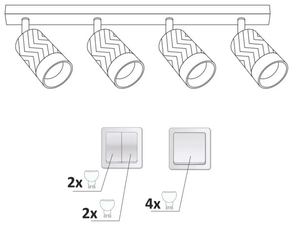 Bodové svítidlo ARRAS 4xGU10/10W/230V černá