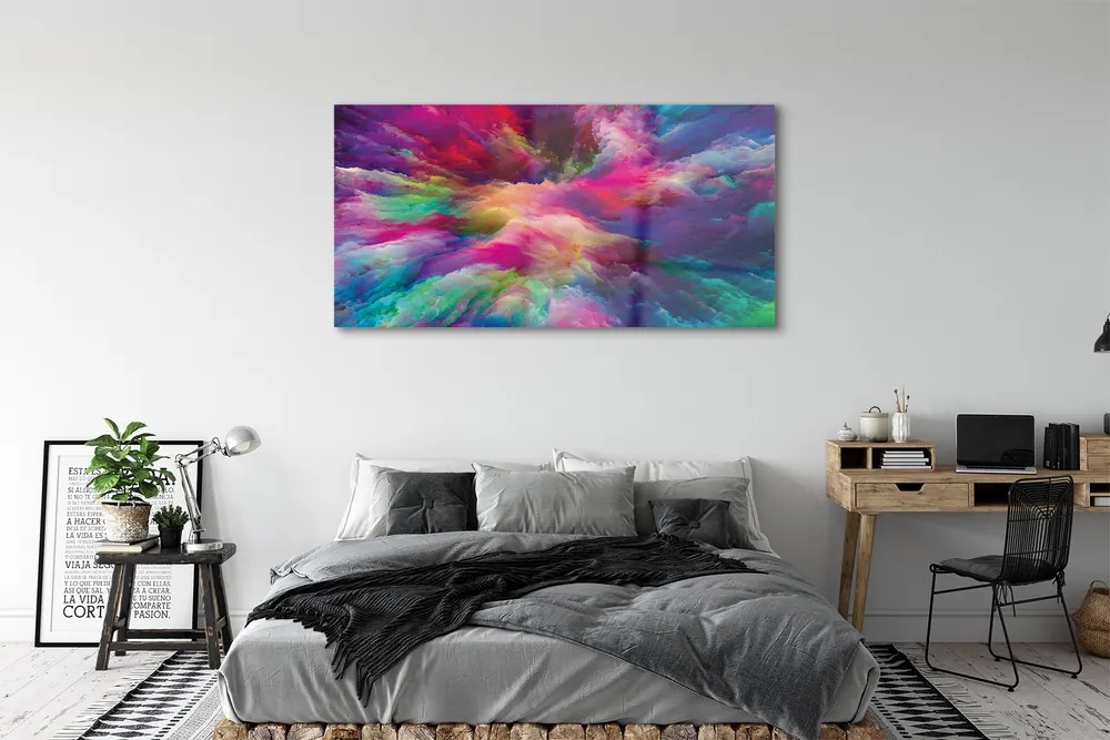 akrylový obraz fraktály barevné 140x70 cm
