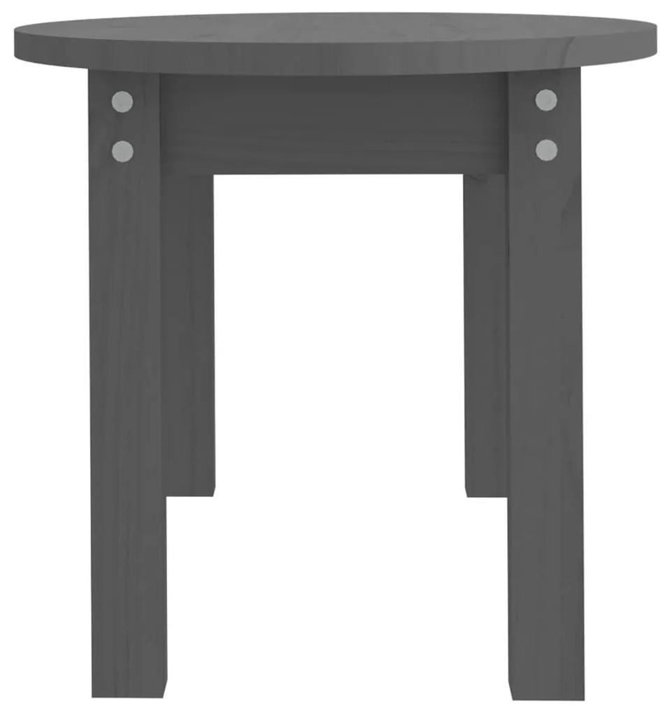 Konferenční stolek šedý 80 x 40 x 35 cm masivní borové dřevo - Default Title