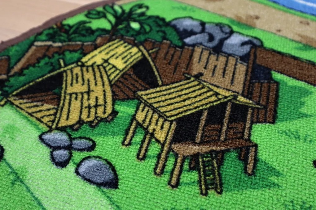 Vopi, Dětský kusový koberec Dino, 140x200, vícebarevná, dětský pokoj