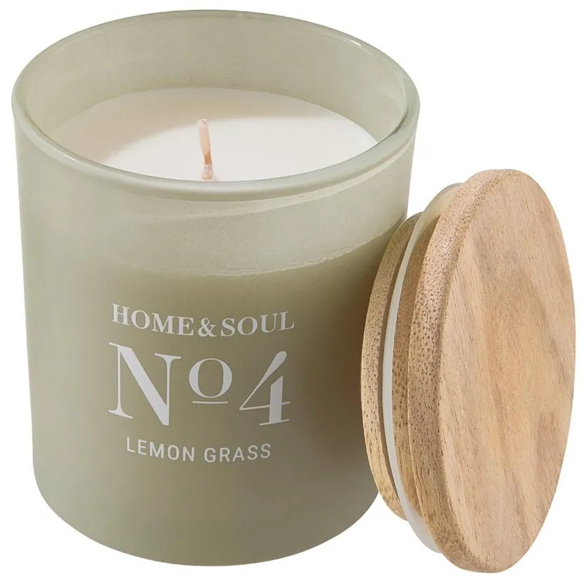 Butlers HOME & SOUL Vonná svíčka Lemon Grass No. 4 se sójovým voskem