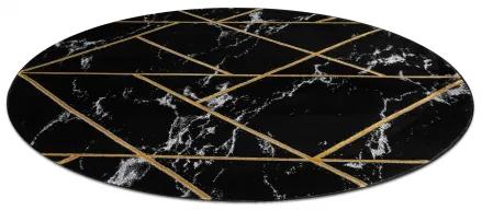 Dywany Luszczow Kusový koberec kulatý EMERALD EXCLUSIVE 2000 mramor, geometrický černý / zlato Rozměr koberce: 200 cm KRUH