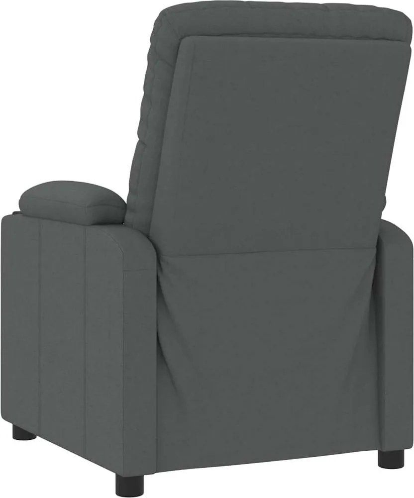 Polohovací křeslo tmavě šedé textil 339103
