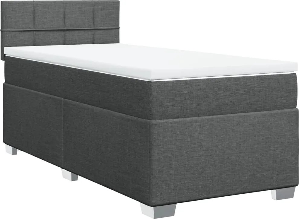 Box spring postel s matrací tmavě šedá 90x190 cm textil 3285744