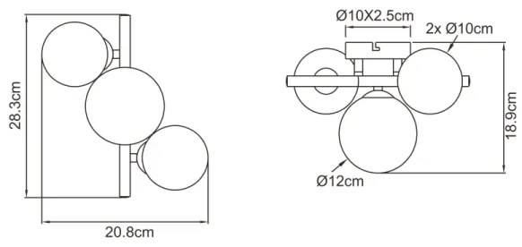 Globo 56133-3W - LED Přisazený lustr RIHA 3xG9/3,5W/230V