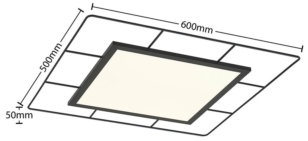 Lindby Khai LED stropní světlo, Stepdim 60 x 60 cm