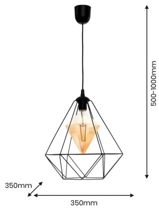 LED Lustr na lanku ALAMBRE 1xE27/4W/230V černá