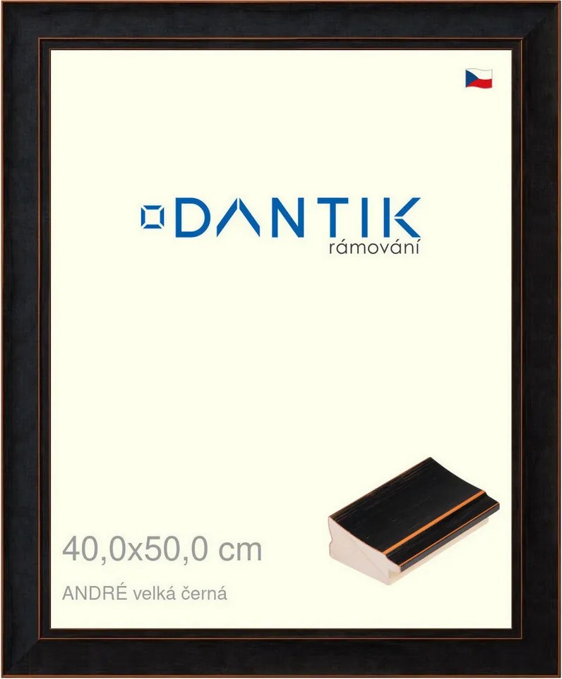 DANTIK rámeček 40x50 | ANDRÉ velká černá (Plexi Čiré)