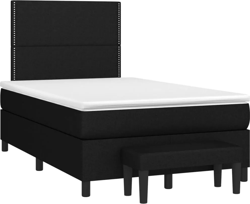 Box spring postel s matrací černá 120x200 cm textil 3136503