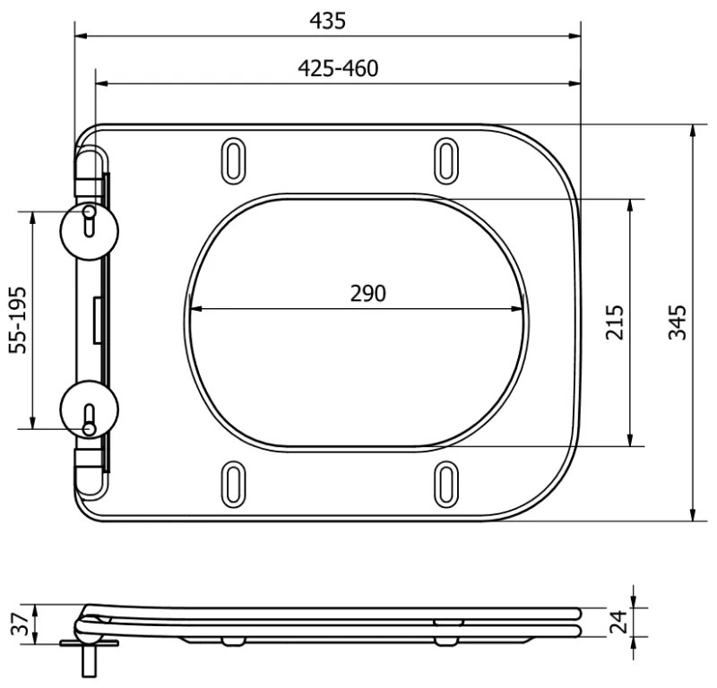 Mexen - WC sedátko SLIM DUROPLAST na wc mísu STELLA, MARGO (2134) | soft-close, 39090100