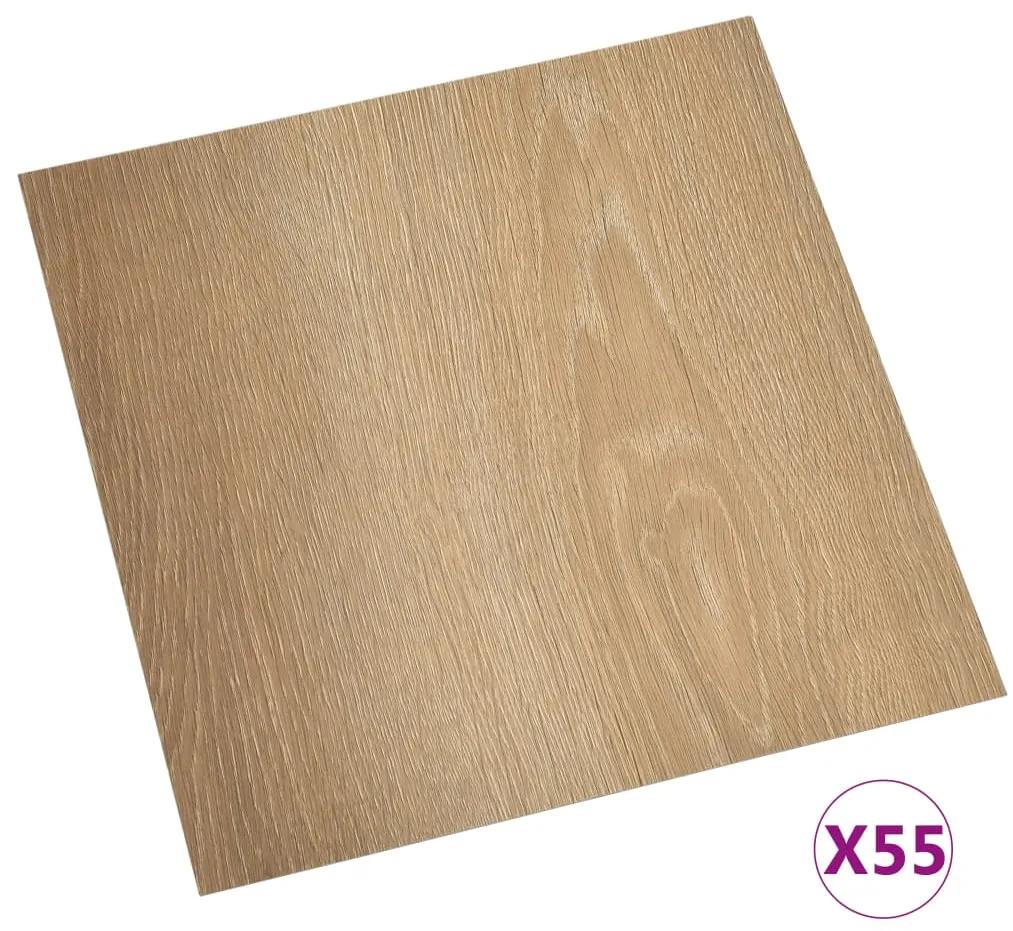 Samolepicí podlahové desky 55 ks PVC 5,11 m² hnědé,  324666