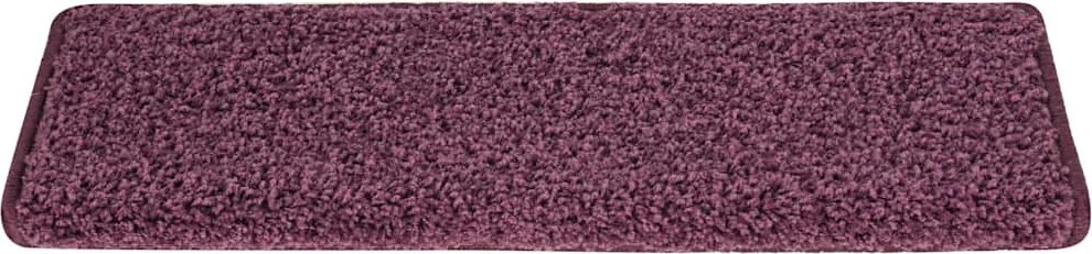 Schodové rohože 15 ks 65 x 21 x 4 cm tmavě fialové s obdélníkovým okrajem 326205