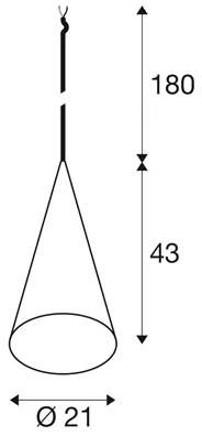 SLV 1008501 Magico 20, kónické závěsné svítidlo 1xE27, bílá, průměr 21cm