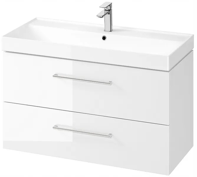 Cersanit Larga, závěsná umyvadlová skříňka 100cm, bílá lesklá, S932-076