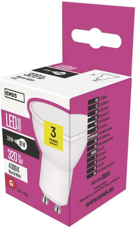Emos lighting LED žárovka Classic MR16 3,8W GU10 neutrální bílá