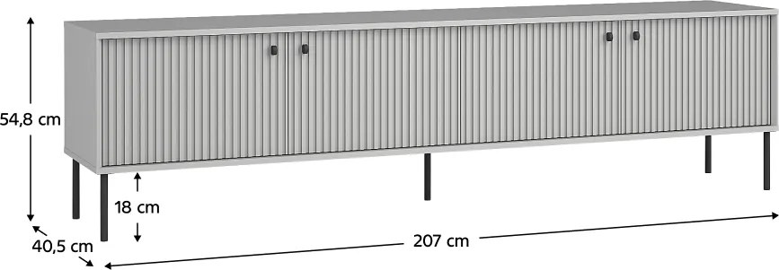 Televizní stolek ARIS 4D, šedá