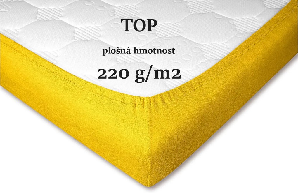 Dadka Froté prostěradlo tmavě žlutá 90x200x20 cm rozměr: 100x220x20