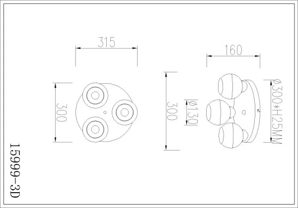 Globo 15999-3D - Stropní svítidlo RAGUSA 3xE27/60W/230V pr. 31,5 cm
