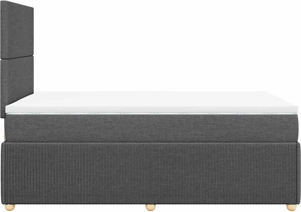Box spring postel s matrací tmavě šedá 120x200 cm textil 3292017