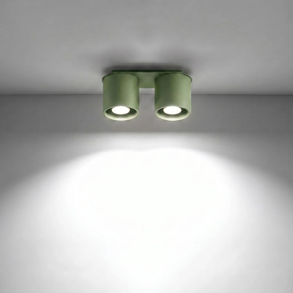 Sollux Lighting Stropní svítidlo ORBIS 2 olivově zelené