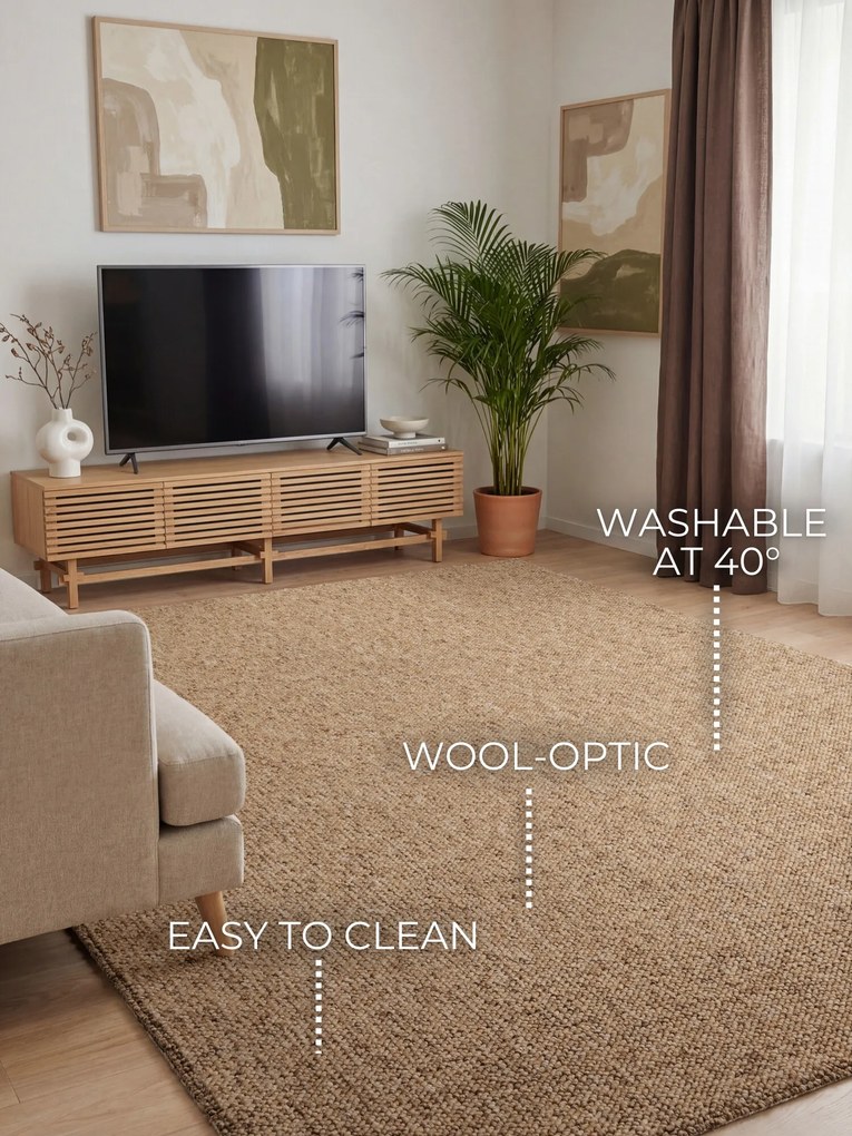 ELLE Decoration, Kusový koberec Wolly Ultra 106227 Caramel z kolekce Elle, 200x290, hnědá, ložnice